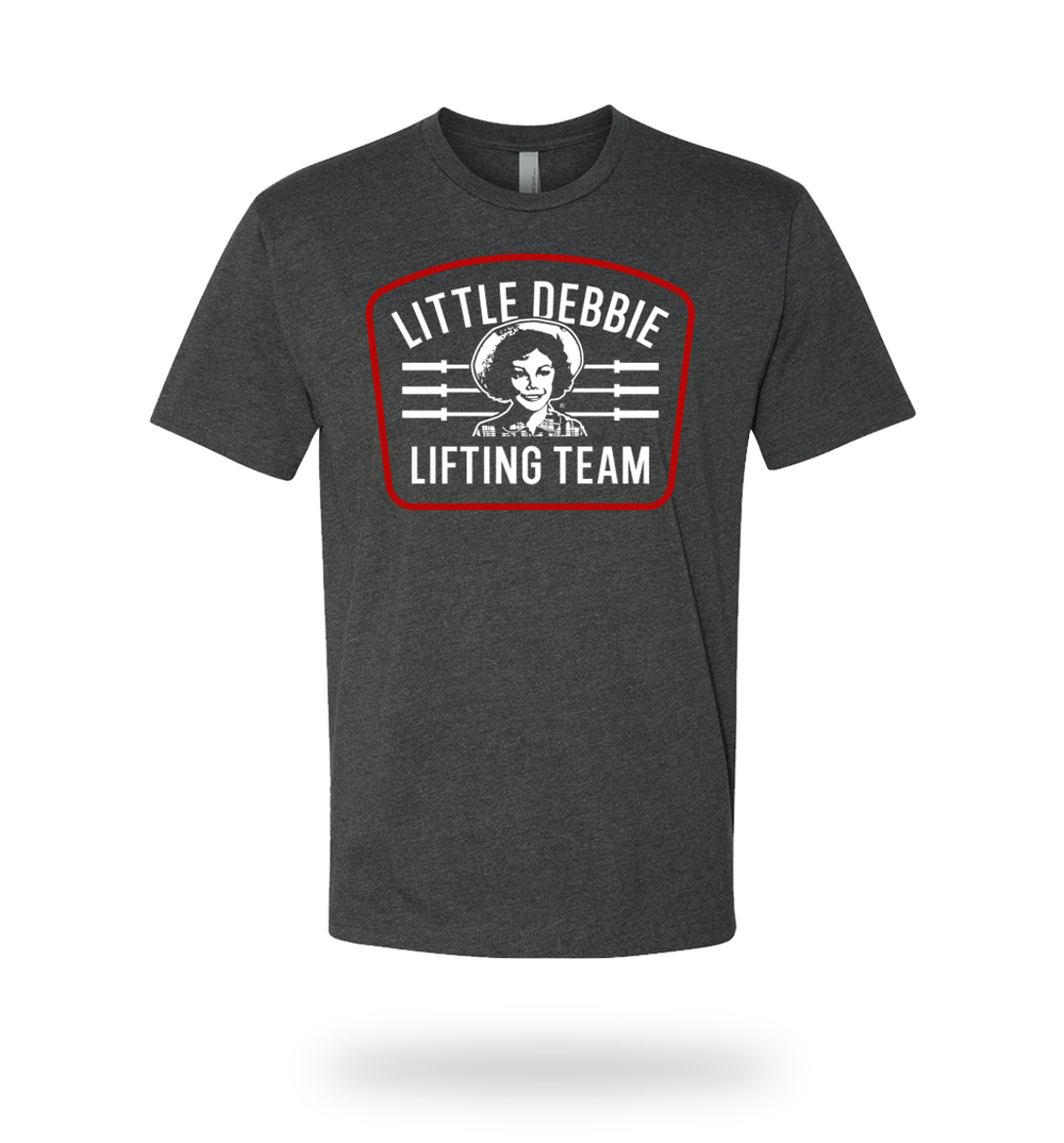 LITTLE DEBBIE LIFTING TEAM SHIRT - BAR EMBLEM – WORK HARD SNACK HARD